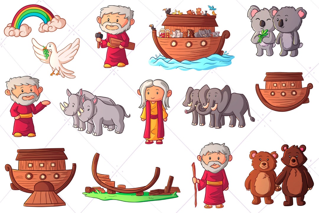 Noah's Ark Bible Stories Clip Art, Bible Story Clipart, Noah and the ...
