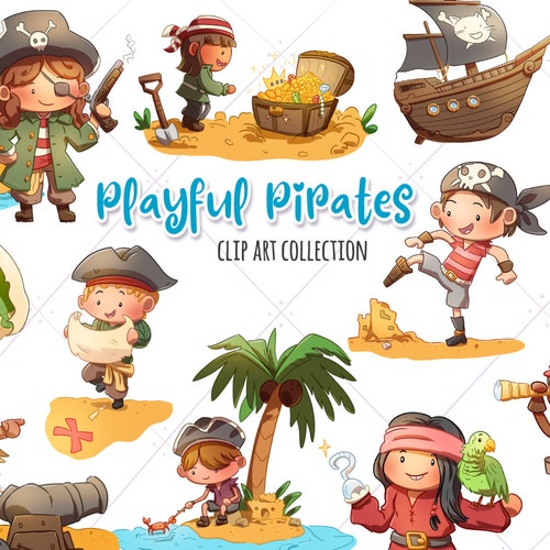 Pirate Clip Art Pirate Ships Clipart Pirate Party Graphics - Etsy