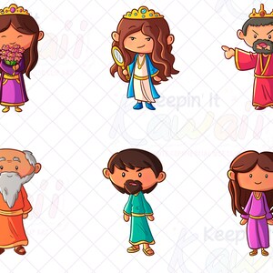 Queen Esther Bible Story Clipart, Bible Characters Clipart, Old ...