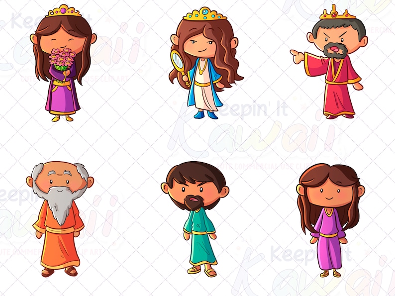 Queen Esther Bible Story Clipart Bible Characters Clipart - Etsy