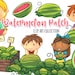 Watermelon Patch Kids Clip Art Set Cute Kids Watermelon Clip Art Summer ...
