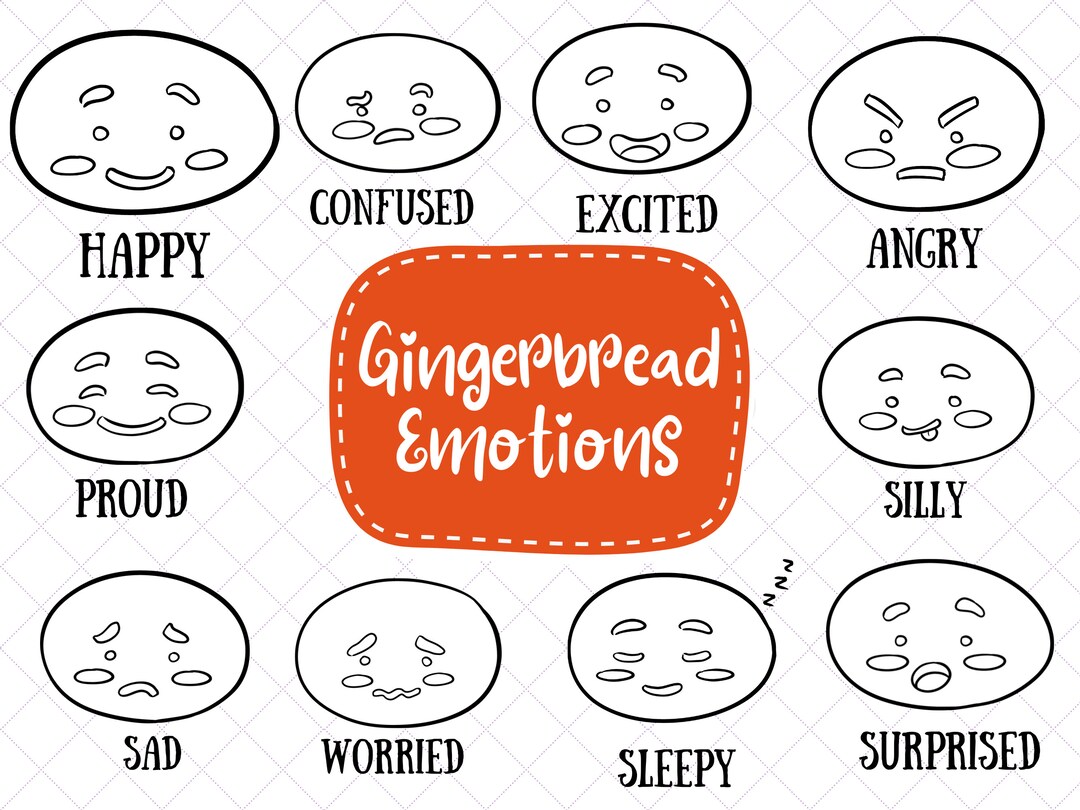 Gingerbread Emotions Clip Art Collection, Christmas Kids Clipart ...