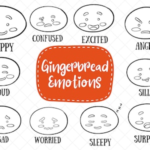Gingerbread Emotions Clip Art Collection, Christmas Kids Clipart ...
