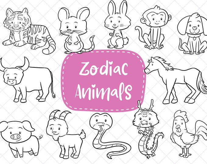Premium Vector Clipart - Kawaii Chinese Zodiac Clipart - Kawaii Clip ...
