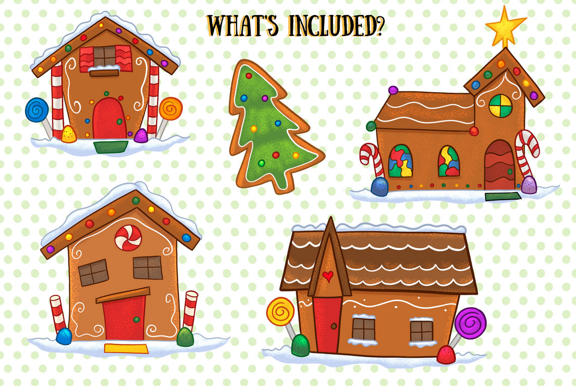 Ginger Bread Clip Art Collection, Cute Christmas Clip Art, Gingerbread ...