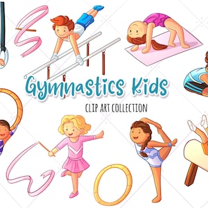 Gymnastics Clipart, Cute Gymnastic Kids Clip Art, Gymnastics Kids ...