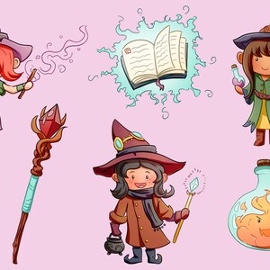 Playful Witches Clipart Collection, Cute Fantasy Witches Clip Art ...