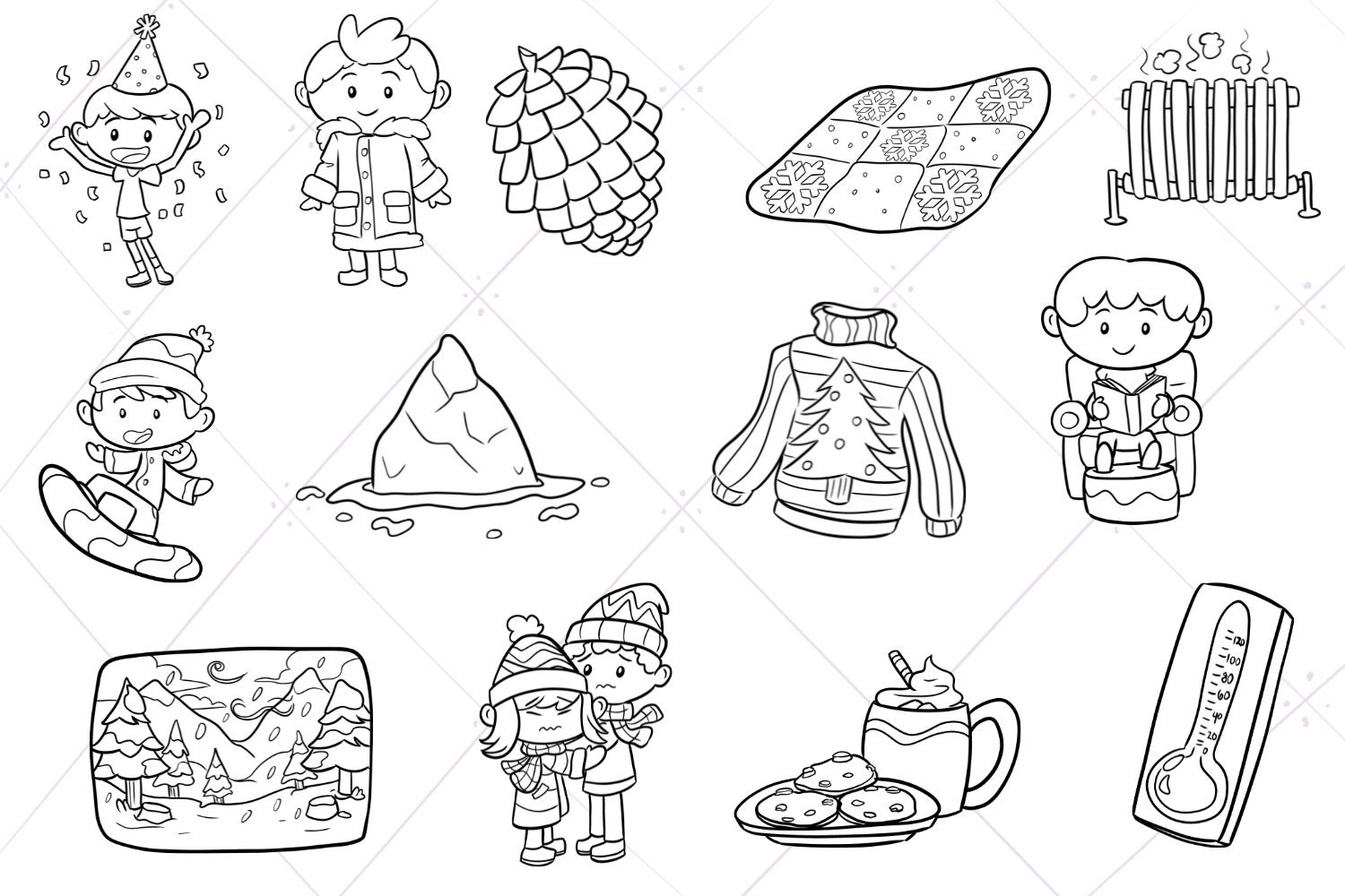 Winter Alphabet Clip Art Collection, Winter Things Clip Art, Winter ...