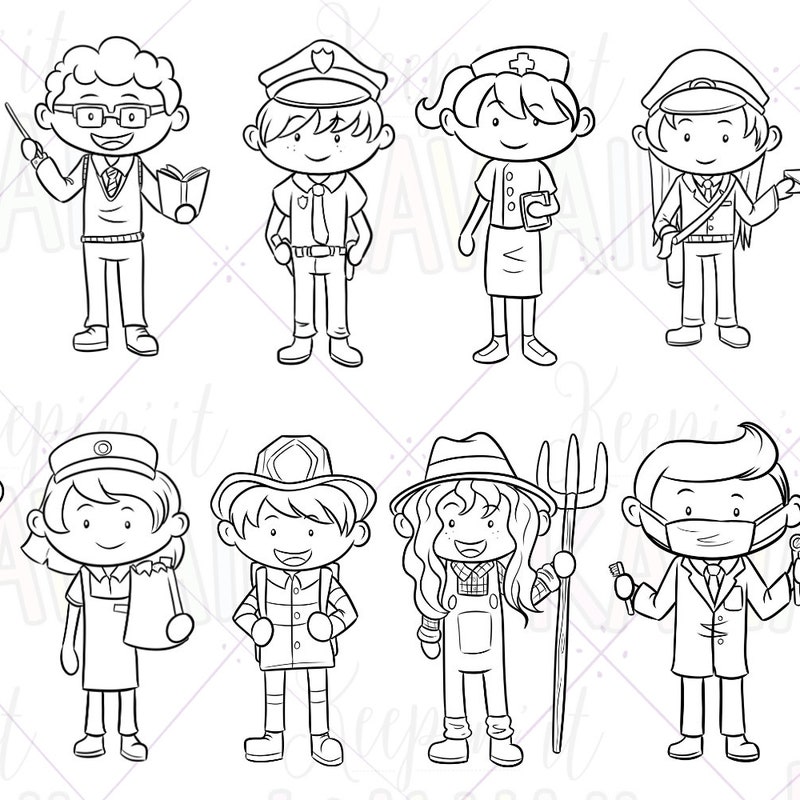 Community Helpers Clipart - Etsy