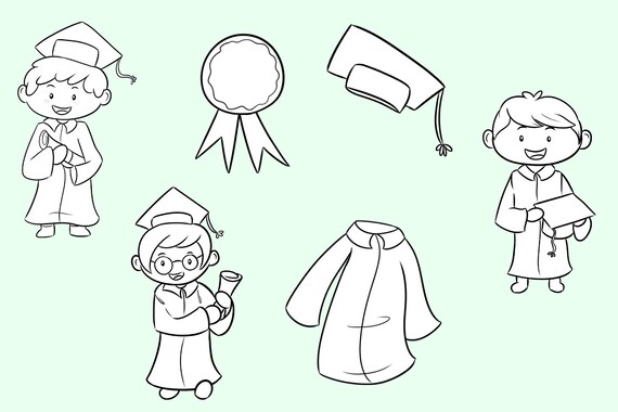Kindergarten Graduation Clip Art Black And White