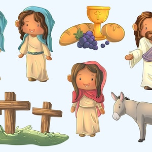 Cute Easter Story Clip Art, Jesus Easter Story, Palm Sunday ...