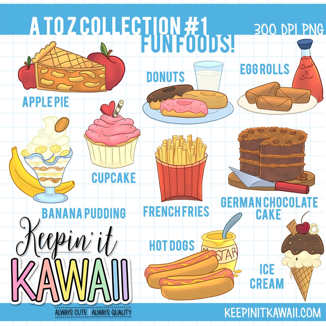 Junk Food Clipart, Fun Foods Clip Art, A to Z Food Clip-art - Etsy