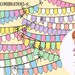 Pastel Rainbow Bunting Banner Clip Art, Cute Bunting Clipart, Rainbow ...