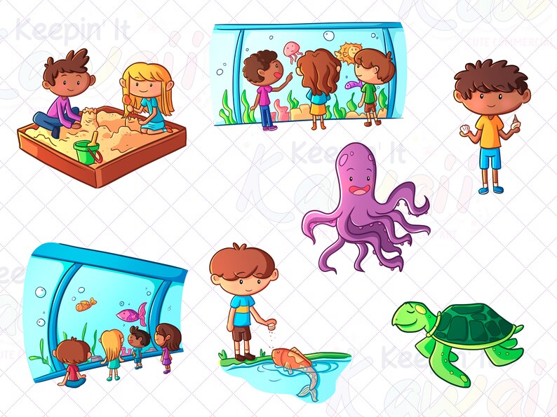 Aquarium Kids Clipart, Trip to the Aquarium Clip Art, School Field Trip ...