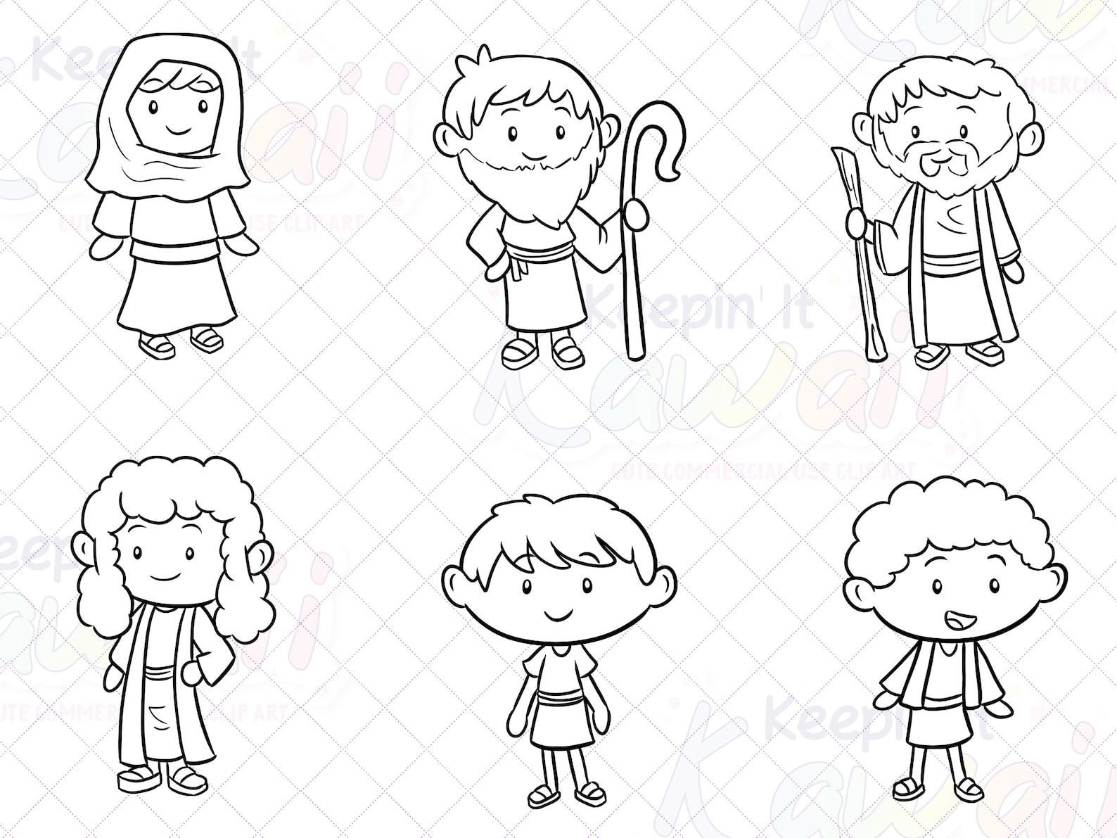 Biblical People Clip Art Bible Story Clipart Biblical - Etsy