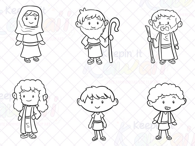Biblical People Clip Art, Bible Story Clipart, Biblical Characters ...
