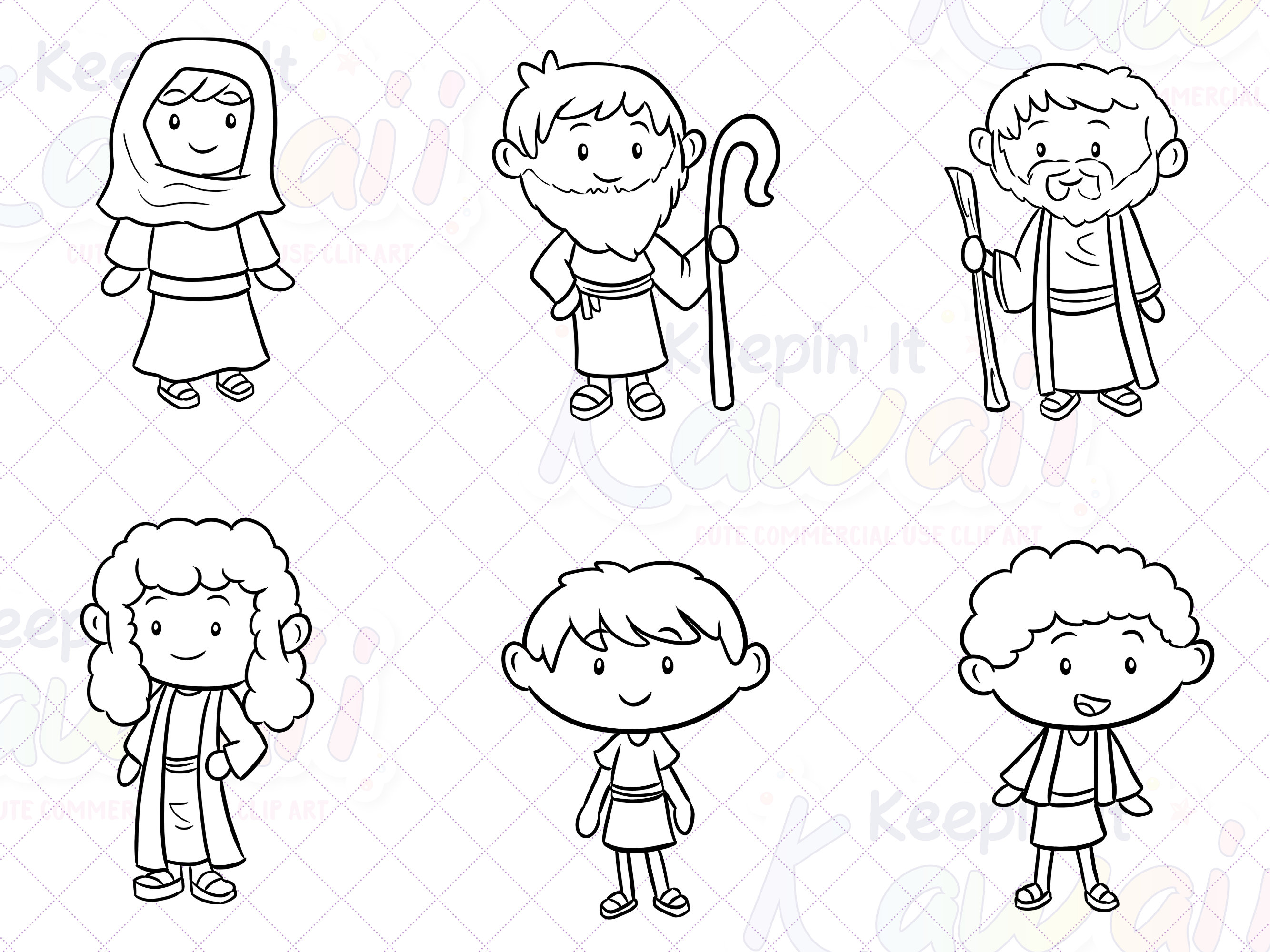 Biblical People Clip Art Bible Story Clipart Biblical - Etsy