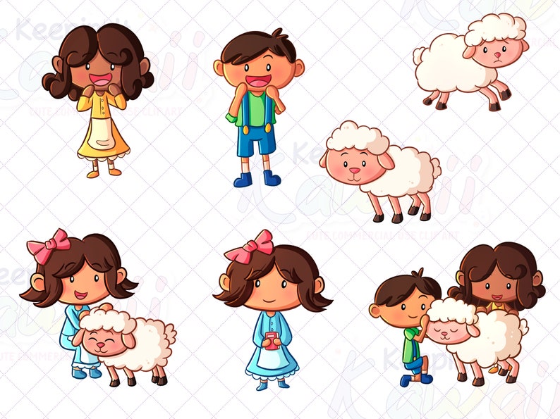 Mary Had A Little Lamb Clip Art Nursery Rhyme Clipart Little - Etsy ...