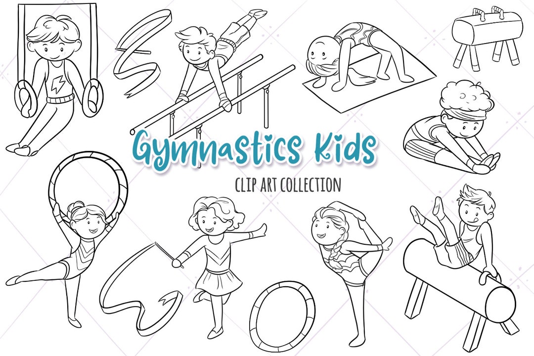 Gymnastics Clipart, Cute Gymnastic Kids Clip Art, Gymnastics Kids ...