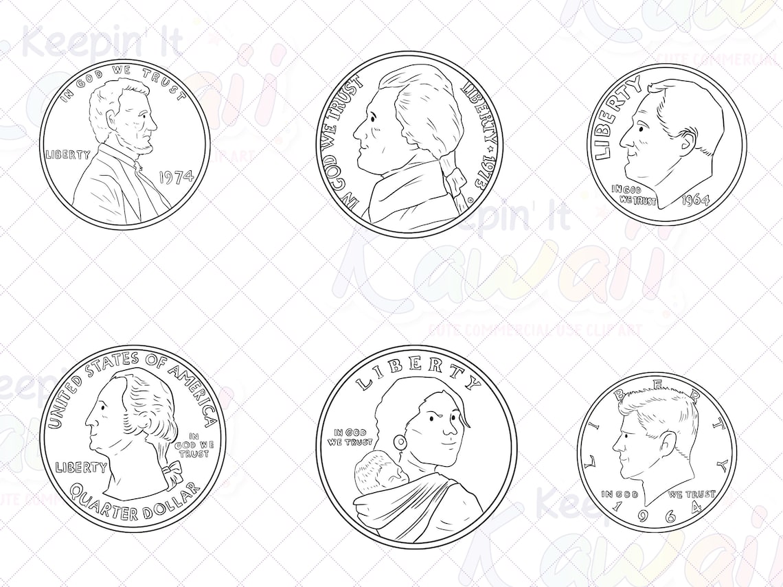 American Money Clip Art Cute Money Kids Money Clipart Kids - Etsy