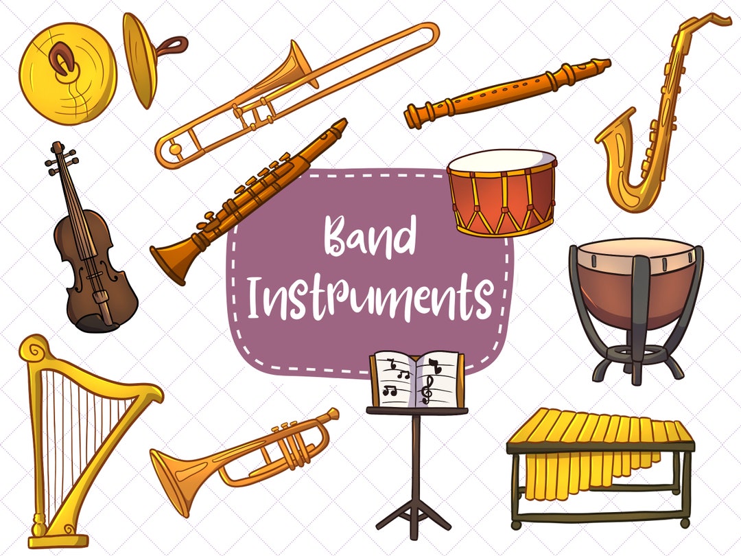 Band Instruments Clip Art, Kids Playing Music Clipart, Cute Kids Music ...