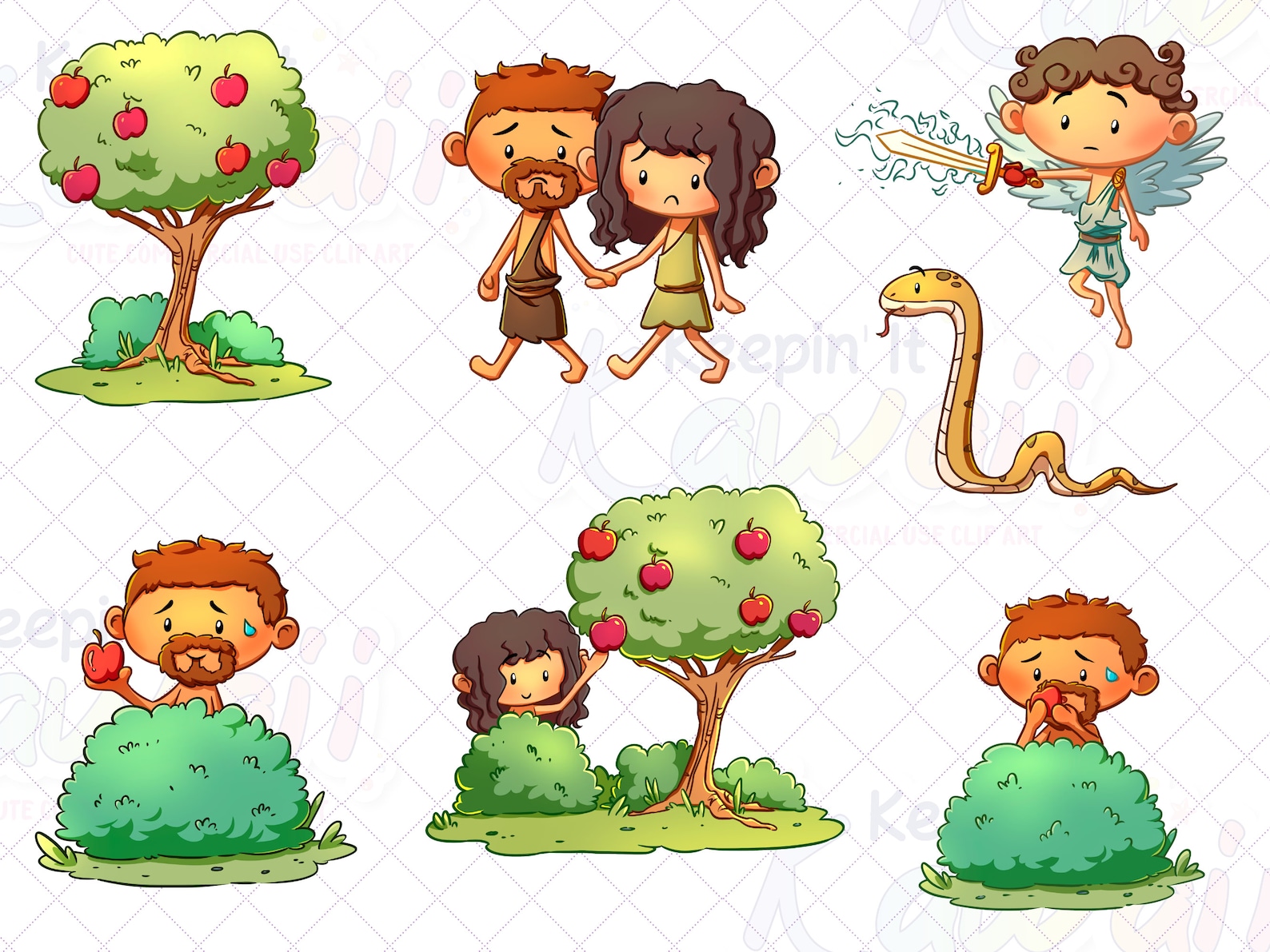 Adam and Eve Clip Art Bible Story Clipart Biblical Clip Art - Etsy UK