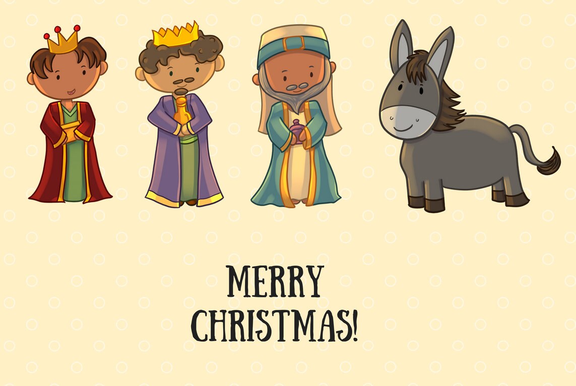 Cute Christmas Nativity Clip Art Bible Story Christmas - Etsy