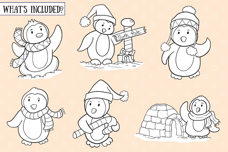 Penguin Christmas Clip Art Collection, Cute Christmas Clip Art ...