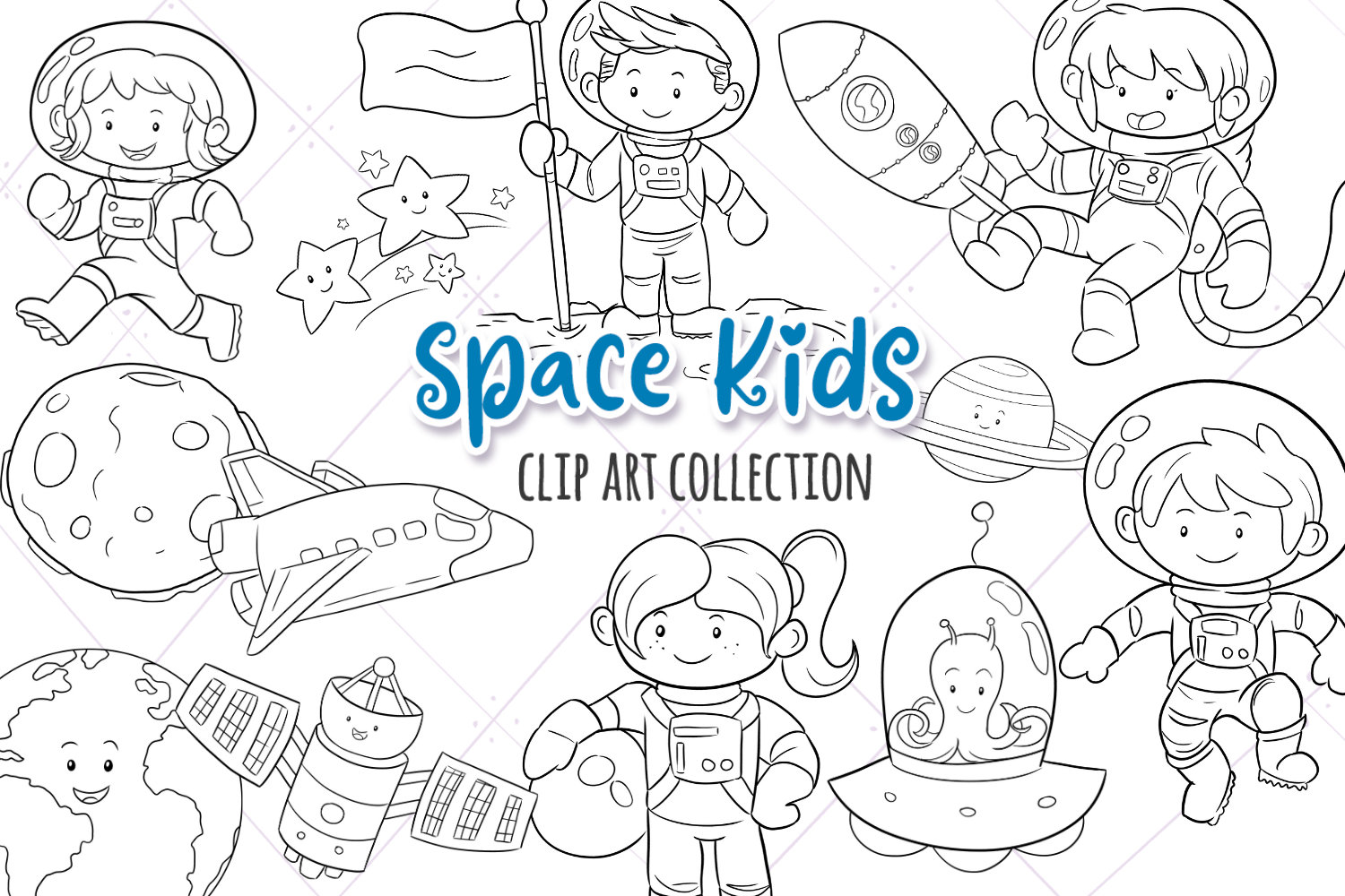 Space Kids Clip Art