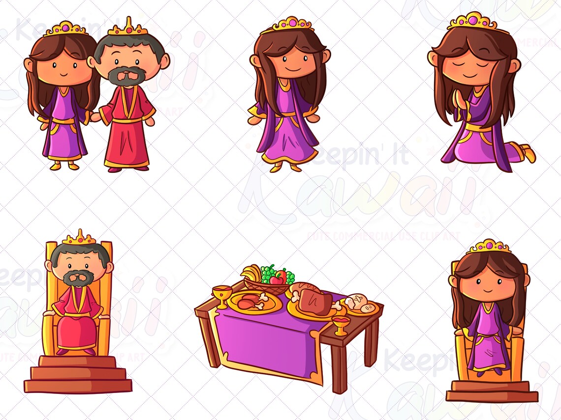 Queen Esther Bible Story Clipart Bible Characters Clipart - Etsy Canada