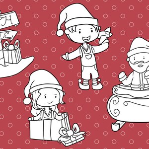 Santa's Workshop Digital Stamps Collection, Cute Christmas Clip Art ...