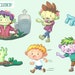 Cute Zombie Halloween Clip Art Collection, Zombie Boys Graphics, Zombie ...