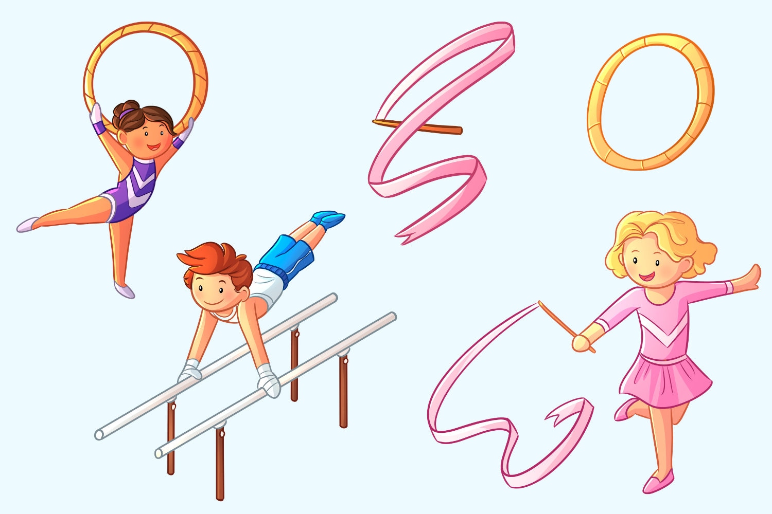 Gymnastics Clipart, Cute Gymnastic Kids Clip Art, Gymnastics Kids ...
