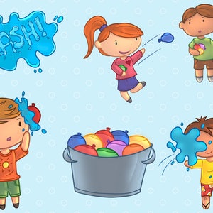 Clipart, Digital Download, Instant Download, Water Balloons, Water ...