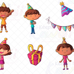 Party Time Birthday Clipart, Happy Birthday Clip Art, Kids Party ...