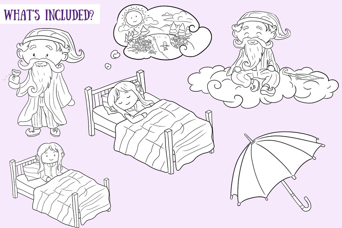 Sandman Fairy Tale Clip Art Collection Cute Dreams Clipart - Etsy