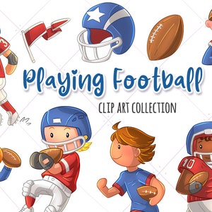 Kids Playing Football Sports Clip Art Collection, Cute Football, Kawaii ...