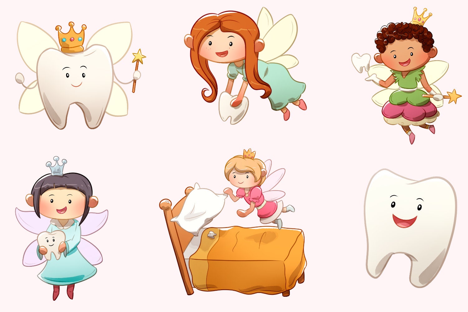 Cute Tooth Fairy Clip Art, Tooth Fairy Clipart, Kids Dentist Clipart - Etsy