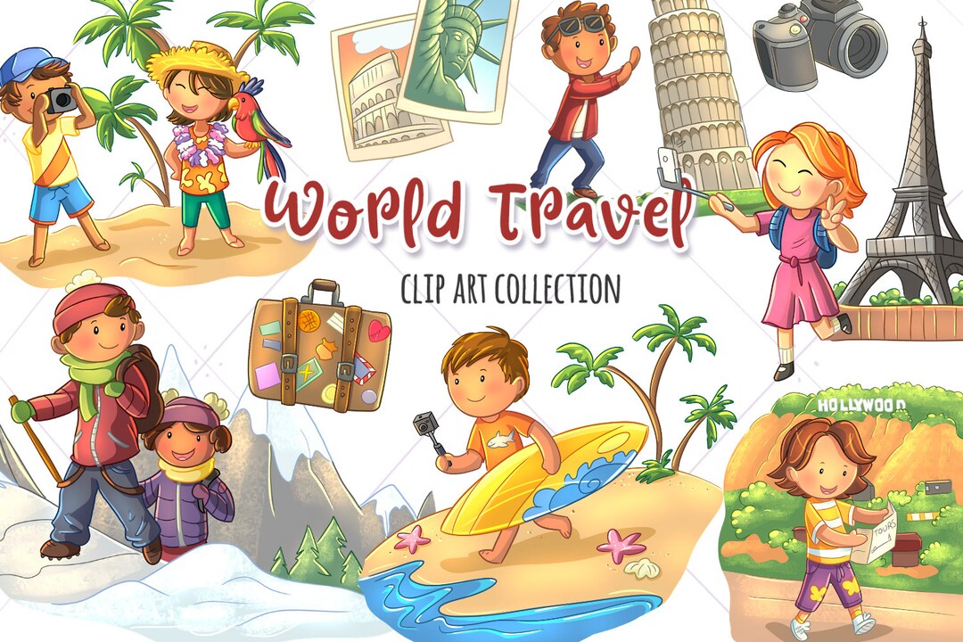 World Travel Clip Art, Tourists Clipart, Vacation Clipart, Travel ...