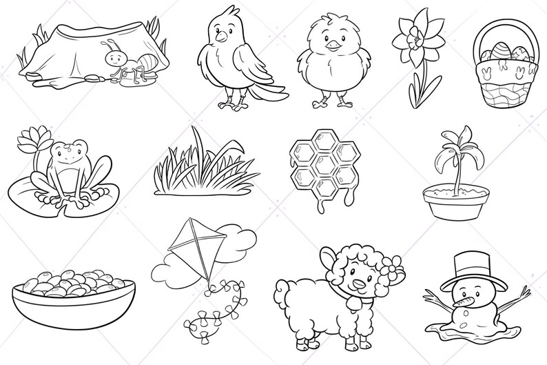 Spring Alphabet Clip Art Collection Spring Things Clip Art - Etsy