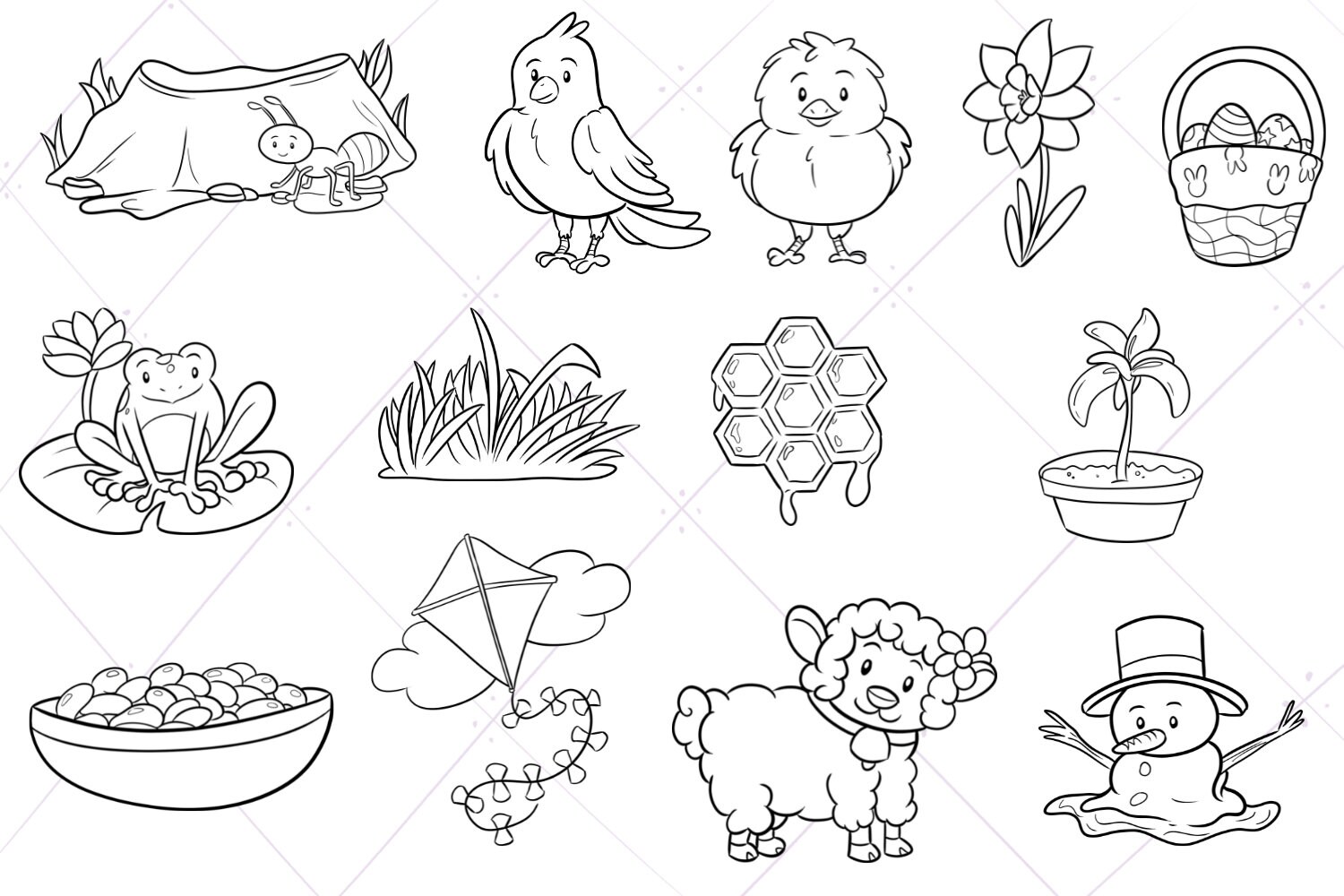 Spring Alphabet Clip Art Collection, Spring Things Clip Art, Spring ...