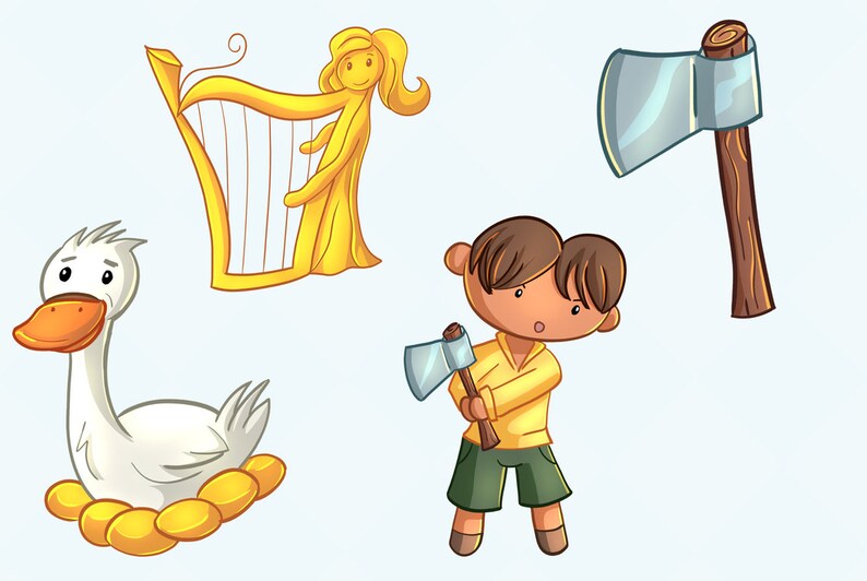 Jack And The Beanstalk Clip Art Collection Golden Goose Etsy Uk