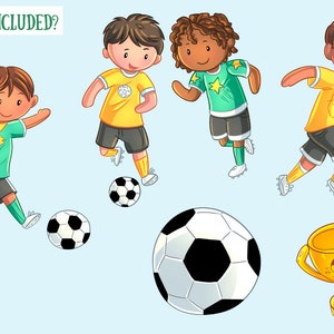 Kids Playing Soccer Sports Clip Art Collection, Cute Soccer, Kawaii ...