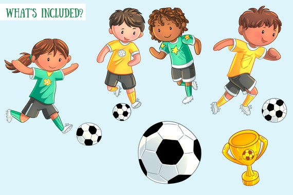 Kids Playing Soccer Png