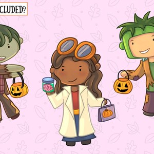 Cute Kids Trick or Treat Clip Art Set - Kids Trick or Treating Clipart ...