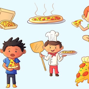 Pizza Party Clipart, Cute Pizza Party Boys Clip Art, Pizza Party ...