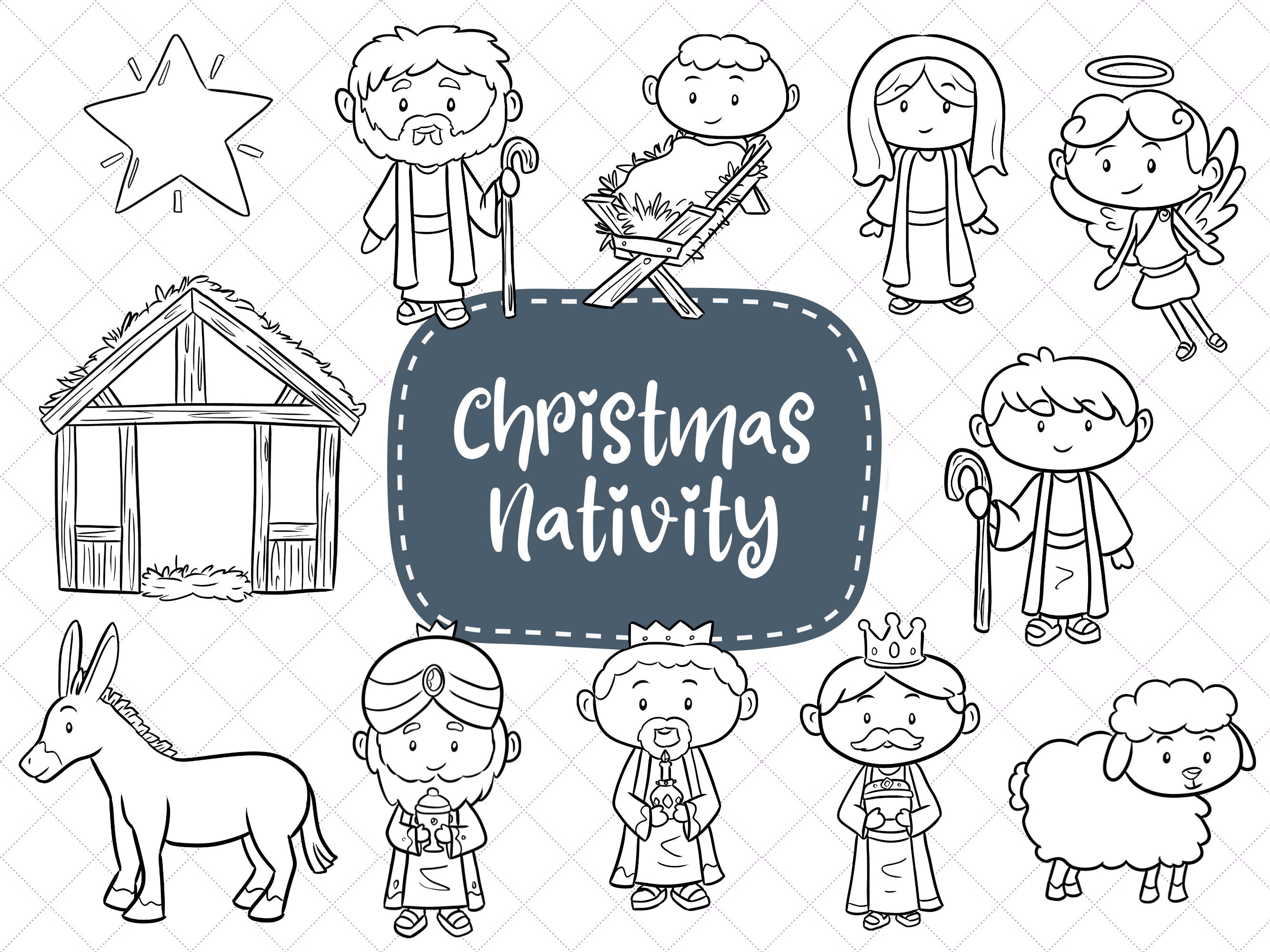 Christmas Nativity Clip Art Collection Baby Jesus Clipart - Etsy