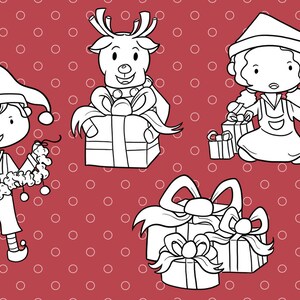 Santa's Workshop Digital Stamps Collection, Cute Christmas Clip Art ...
