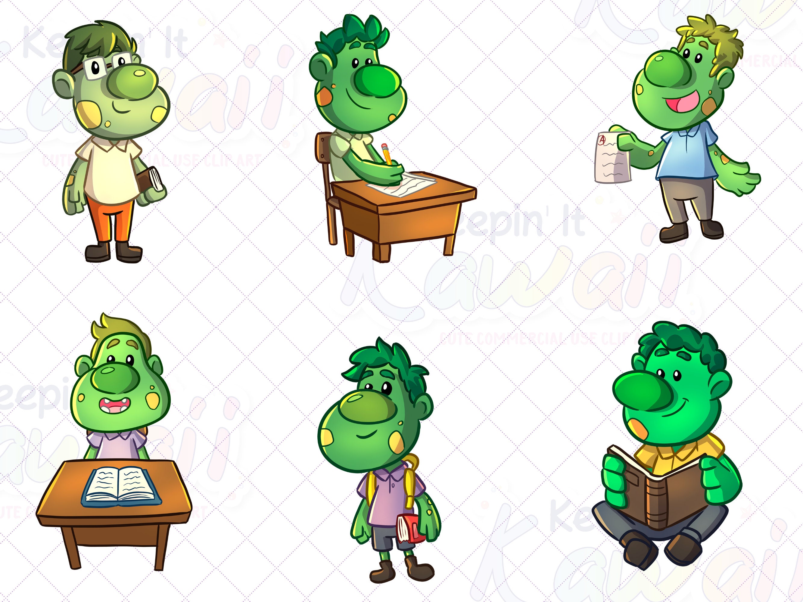 Back to School Kids Clipart Cute Trolls School Clipart - Etsy