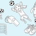 Kids Playing Soccer Sports Digital Stamp Collection, Cute Soccer ...